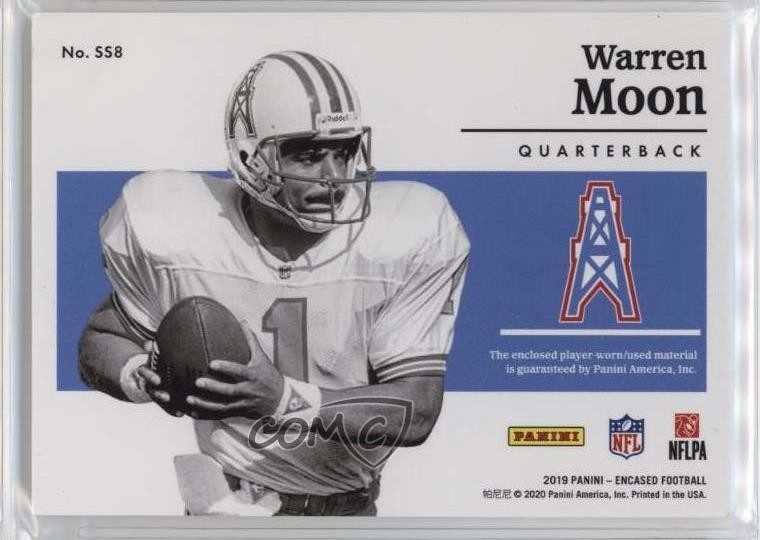 2019 Panini Encased Substantial Swatches Gold /10 Warren Moon #SS8 HOF ...