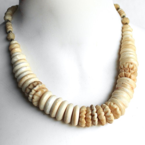 Vintage Graduated Carved Puka Shell Disc Flower Bead … - Gem