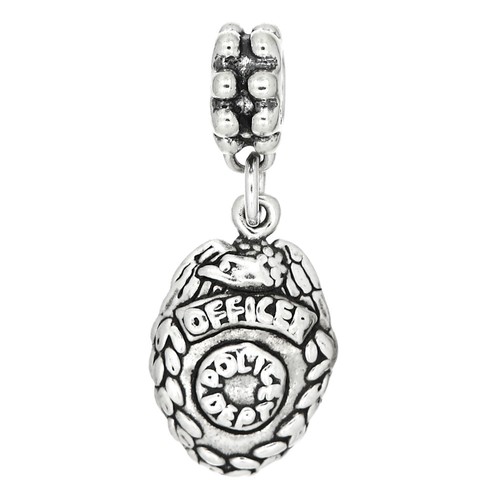 Sterling Silver Police Officer Badge Dangle Bead Charm | eBay UK