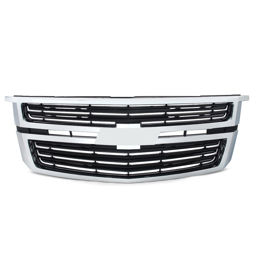 Front Upper Grille Chrome&Black For 2015-2020 Chevrolet Tahoe/Suburban ...