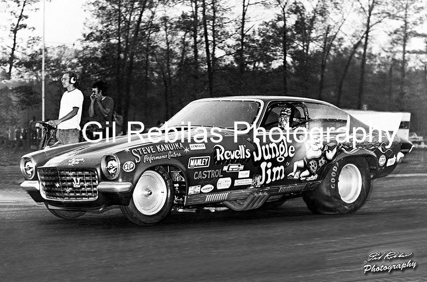 4x6 B&W Drag Racing Photo JUNGLE JIM Revell Vega Funny Car 1972 ...