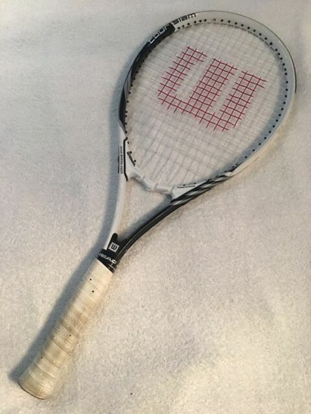 Wilson Tour Slam Tennis Racquet Racket 4 3/8 Grip Power Strings Stop ...