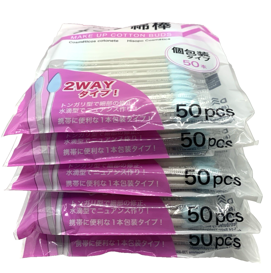 DAISO 2Way Cotton Buds / Swabs Precision Pointed Tips Makeup 5 Packs Japan #1001 | eBay