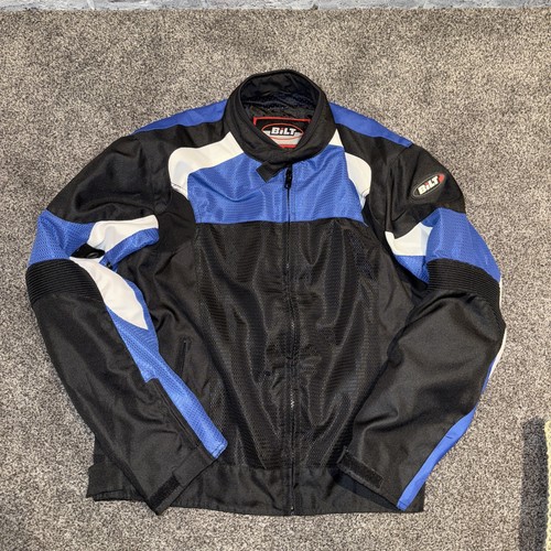 BiLT Black Blue White motorcycle jacket Size Large Great Condition | eBay