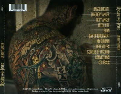 THOSE WHO FEAR - UNHOLY ANGER NEW CD 803847112529| eBay