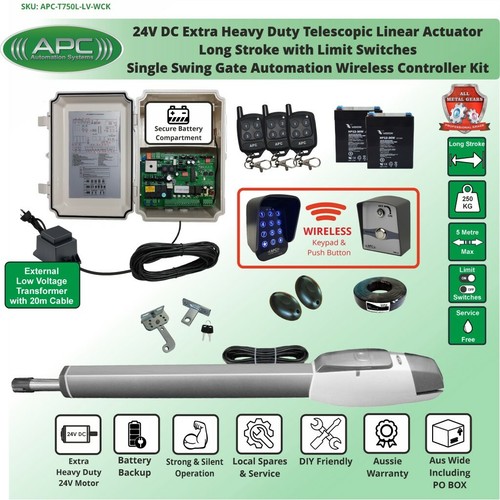 Single Swing Electric Gate Opener Automatic Motor Remote Control ...