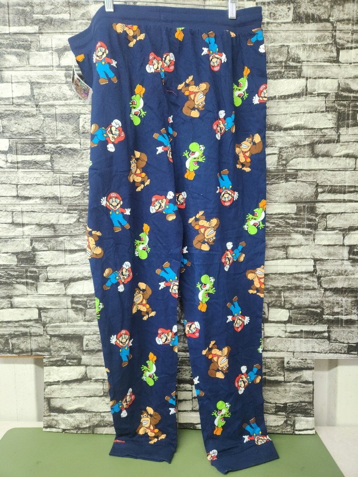 Mens Super Mario Bros. Pajama Pants Sleep Nintendo Game Mario Medium ...