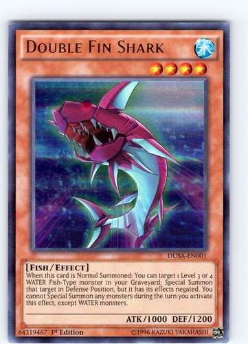Yu-Gi-Oh TCG Double Fin Shark DUSA-EN001 1st Edition Ultra Rare Card NM ...