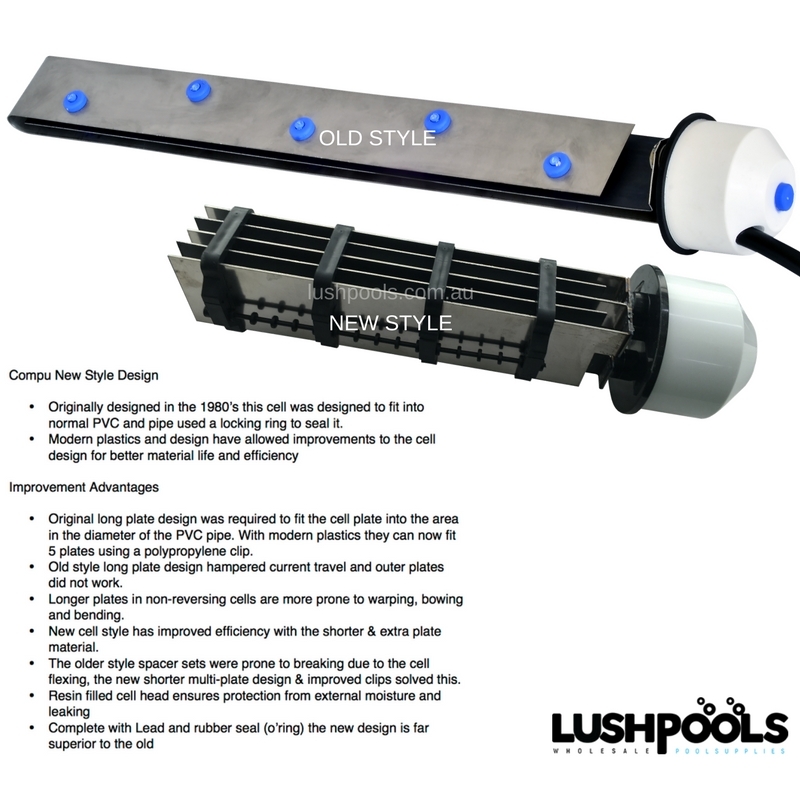 COMPU Compuchlor L210 Deluxe Replacement Pool Salt Chlorinator Cell 5yr ...