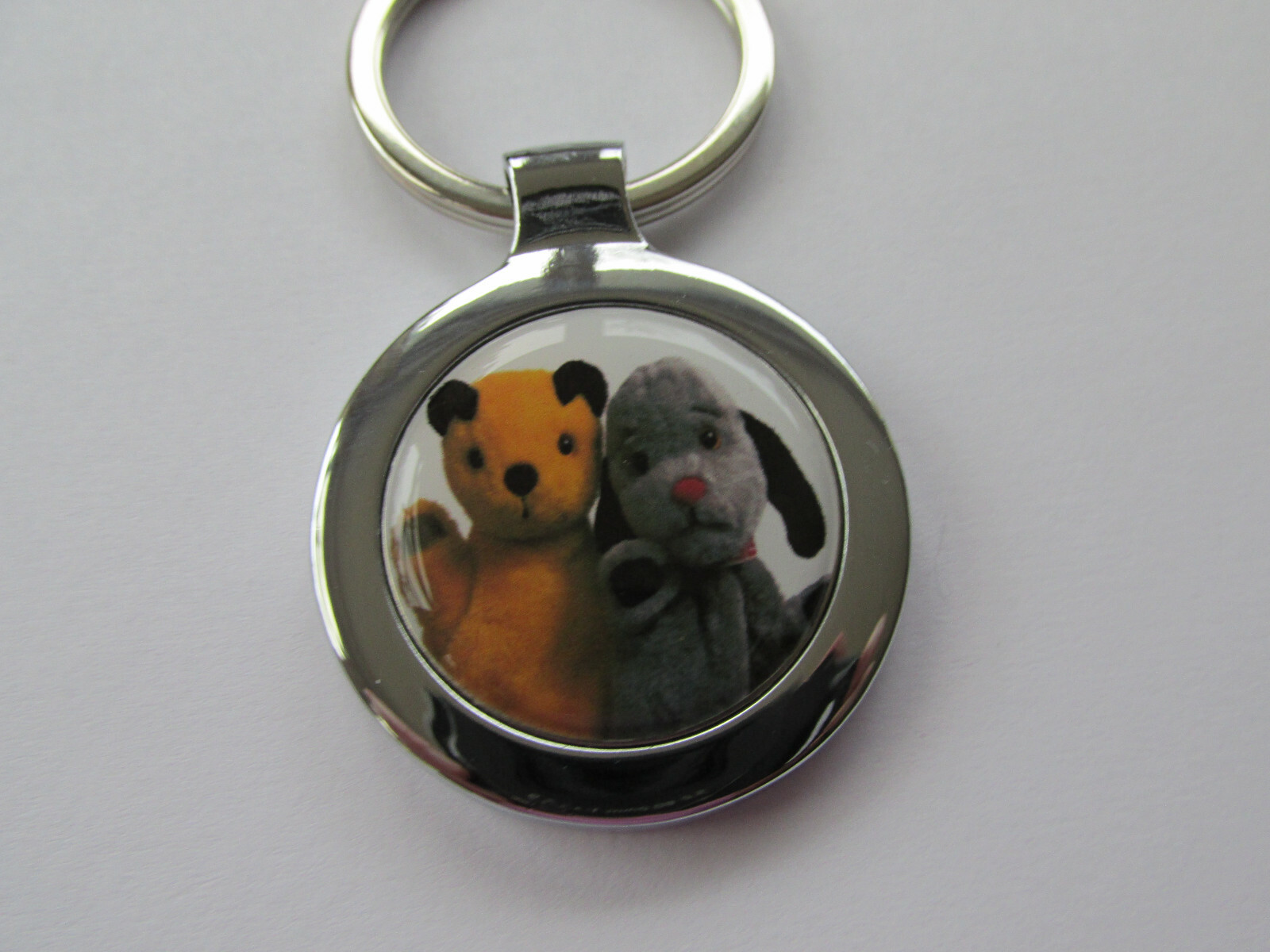 Sooty & Sweep Puppet Duo Inspired Print - Silver Finish Keyring Boxed ...