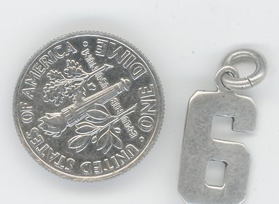 MEXICO SU STERLING SILVER NUMBER "6" CHARM PENDANT 925 FINE 0981 | eBay