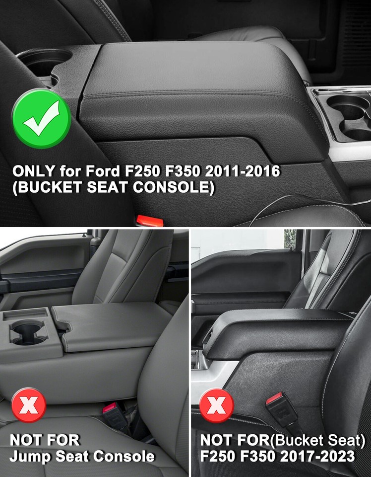 Fits 2011-2016 Ford F250 F350 Center Console Lid Armrest Cover Pad ...