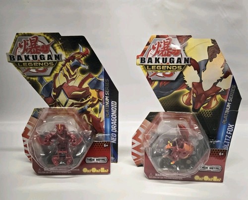 2 Bakugan Legends Neo Dragonoid & Blitz Fox Platinum Series True Metal ...