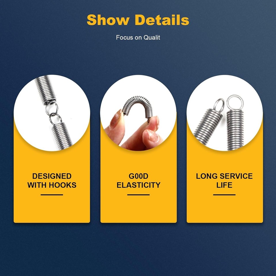 Extended Tension Spring Wire Diameter 0.03",OD 0.24",Free Length 1.57 ...