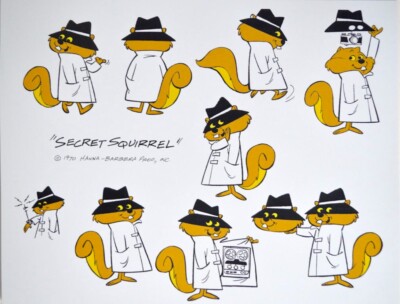 ATOM ANT / SECRET SQUIRREL SHOW- SECRET SQUIRREL Model Sheet PRINT ...