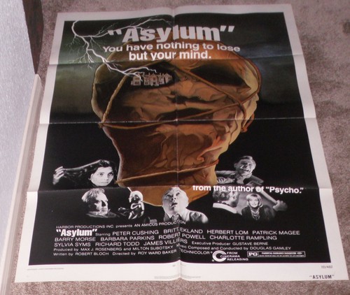 ASYLUM original 1972 one sheet movie poster PETER CUSHING/BARBARA ...