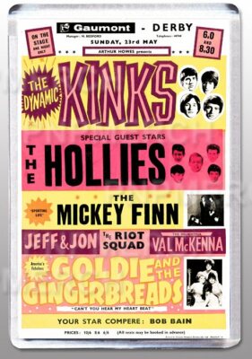 The KINKS 1960's gig poster LARGE FRIDGE MAGNET style 'c' | eBay UK