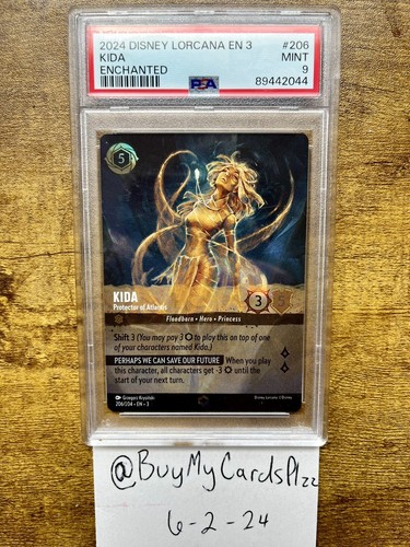 Disney Lorcana Enchanted Kida Protector Of Atlantis 206/204 PSA 9 | eBay