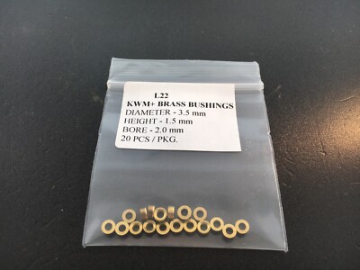 Brass Clock Bushing KWM+ Size L-22 3.5 mm x 1.5 mm 2.0 mm bore 20 pack ...
