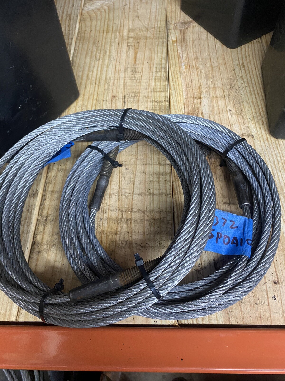 Set of 2 Rotary Lift SPOA10 Equalizer Cable N372 30 1/2 Long Galvanized ...