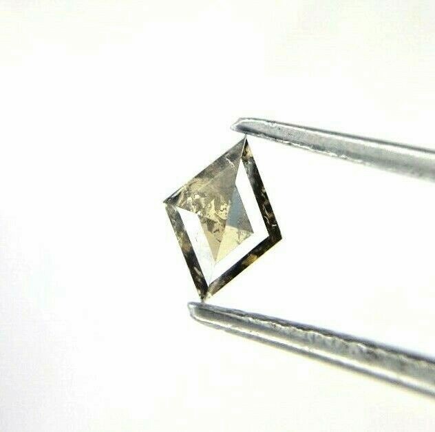 REAL NATURAL DIAMOND 0.44TCW LOZENGES GRAY BROWN MIX SPARKLING STEP CUT ...