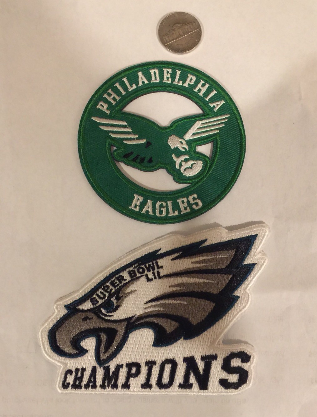 (2)-Philadelphia Eagles vintage embroidered iron on logo patches Nice ...