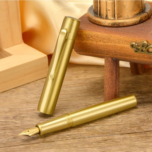Hongdian M2 Mini Short Fountain Pen EF/F/M Nib &Converter, Brass Gift ...