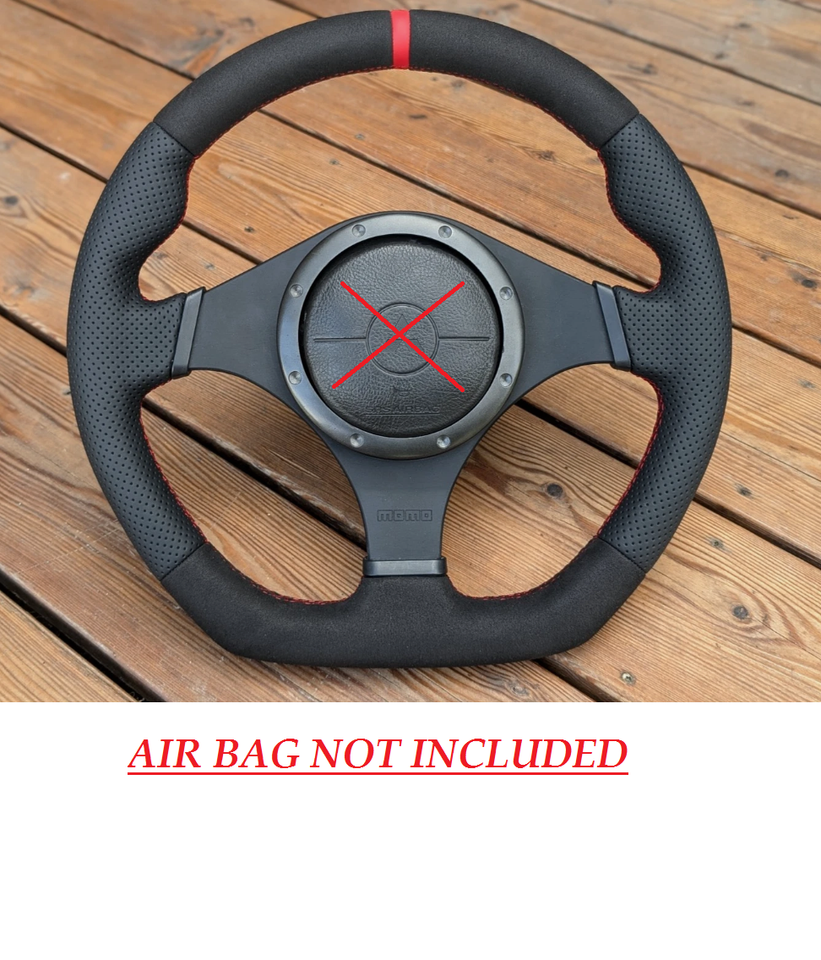 NEW LEATHER Steering Wheel OEM Mitsubishi Lancer Evolution 7 8 9 FLAT ...