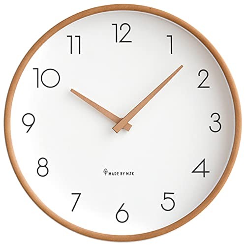 Wall clock Scandinavian wall clock Simple and quiet wood color 10 inch ...