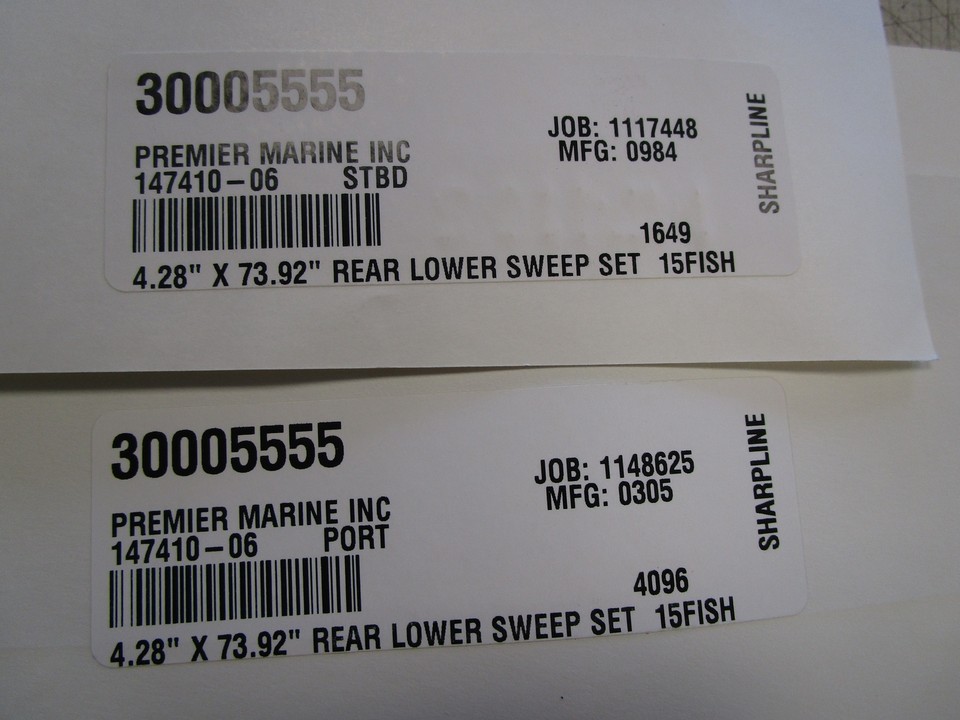 PREMIER HULL DECAL PAIR (2) 30005555 MAROON 73 3/4" L X 2 7/8" W MARINE ...