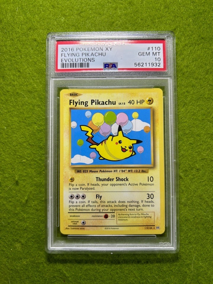 Pokémon PSA 10 Flying Pikachu POKEMON TCG CARD Evolutions 2016 Pokémon ...