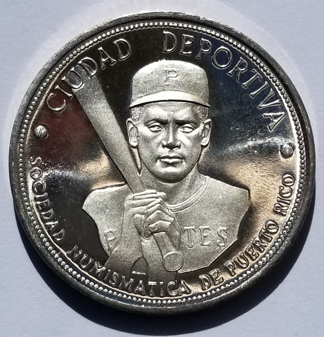 1972 Roberto Clemente .925 Silver Medal Puerto Rico Pittsburgh Pirates ...