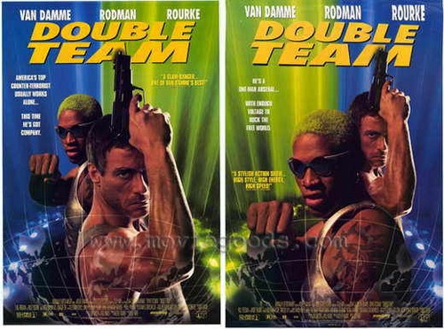 DOUBLE TEAM Movie POSTER 27x40 B Jean-Claude Van Damme Dennis Rodman ...