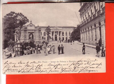 POSTCARD S. PAULO BRAZIL TRAVELED 1907 LARGO DO PALACIO E CERREIO | eBay