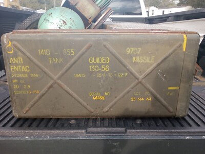 Vintage US Military Tank Guided Missile Metal Crate Ammo Box Bomb ...