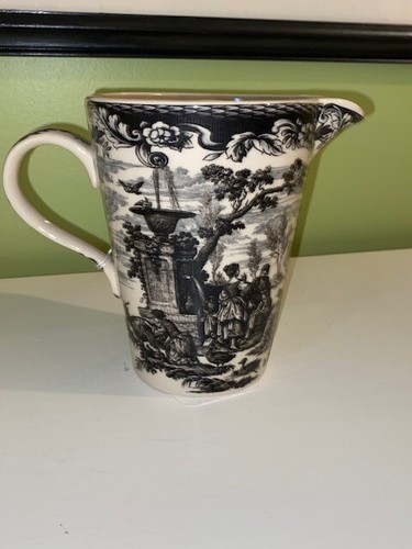 Ceramic Vintage Style Black Toile Pattern Pitcher | eBay