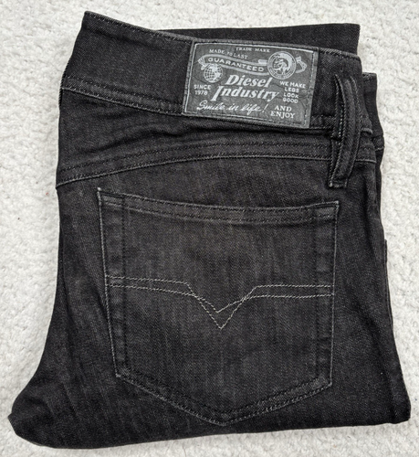 Diesel Matic 8J7 Stretch Signature Skinny Fit Tapered Black Jeans ...