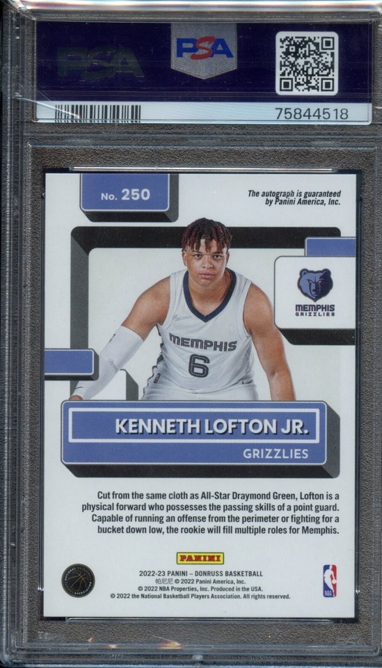 2022 Donruss Kenneth Lofton Jr Autograph Rated Rookie PSA 9 | eBay