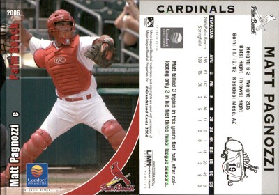 Matt Pagnozzi 2006 Grandstand Palm Beach Cardinals #4 RC *AutographDen ...