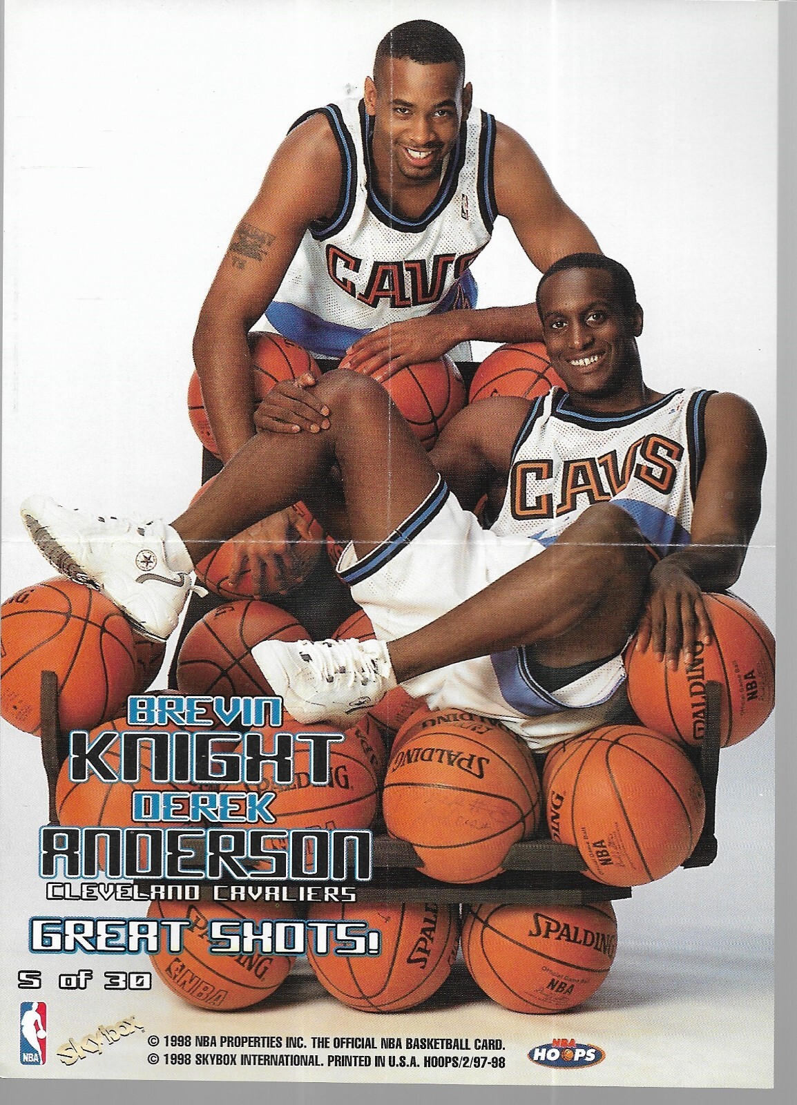 1998 NBA HOOPS BASKETBALL GREAT SHOTS BREVIN KNIGHT / DEREK ANDERSON ...
