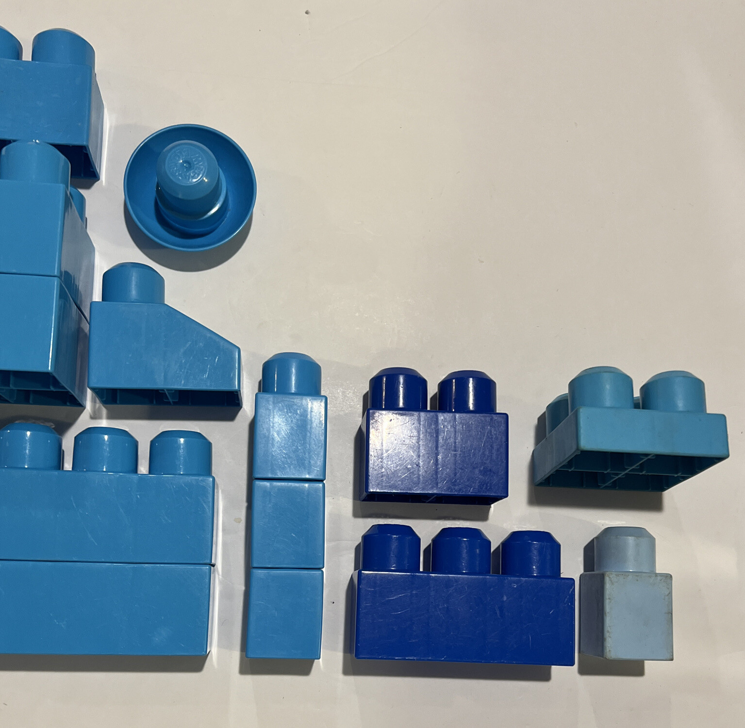 Mega Bloks Lot of Jumbo Building Blocks BLUE MIX Blocks Mixed Size - 16 ...