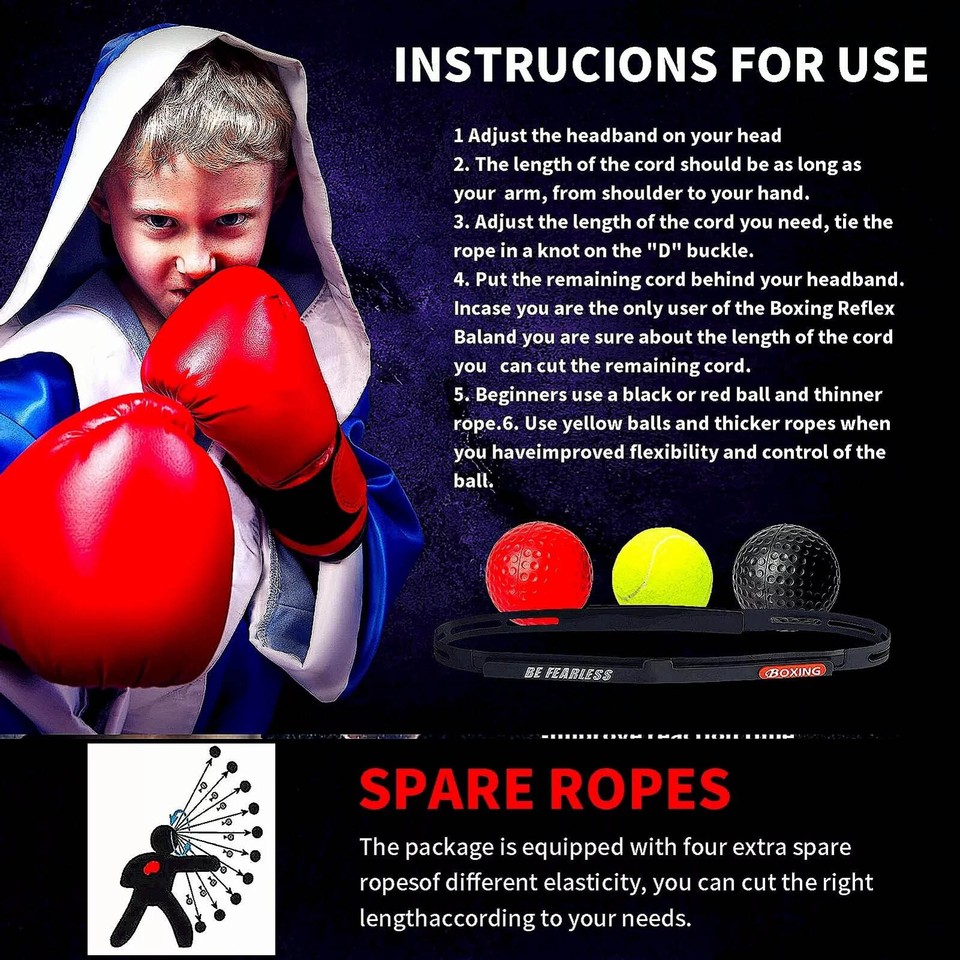 Boxbollen Reflex Ball Headband Set,Used by Celebrities - MMA Gear ...