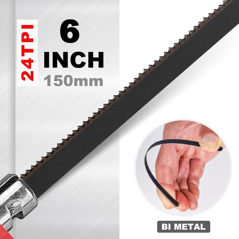 HAUTMEC 6Inch Mini Hacksaw with Miter Box Set and 1Pcs Bi-Metal Blade ...