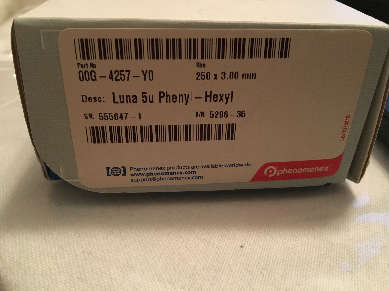 Phenomenex Luna 5um Phenyl-Hexy 250 x 3.0 mm, 2.6 um - Part# 00G-4257 ...