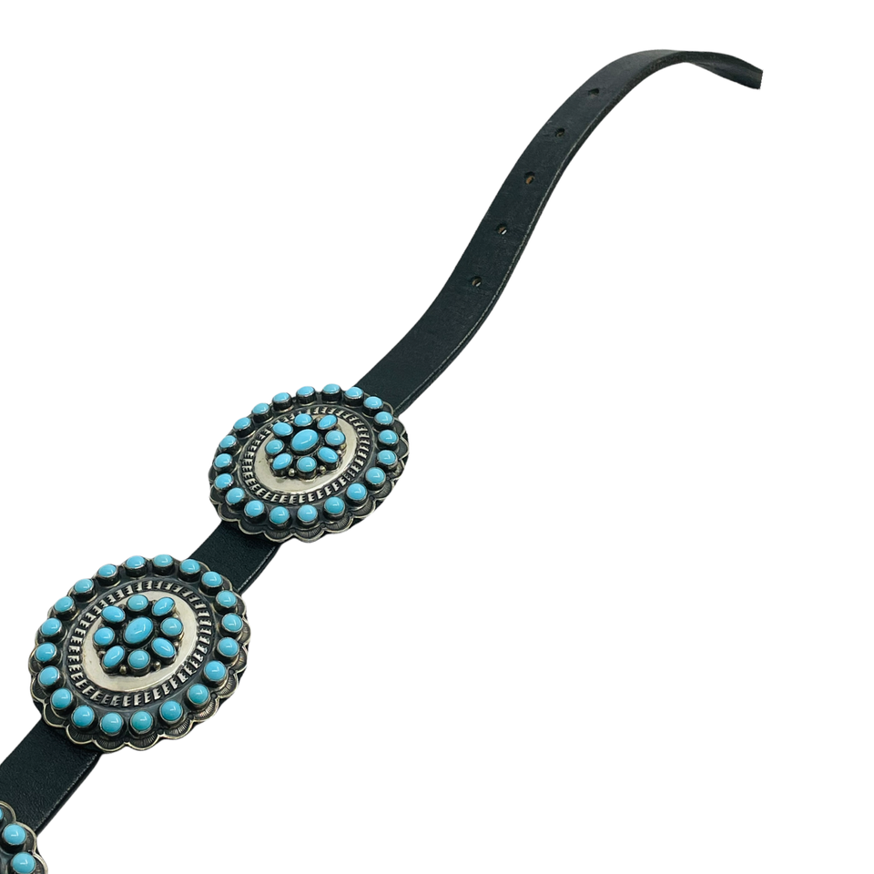 Andy Cadman Navajo Vintage Sterling Silver Turquoise Cluster Concho ...