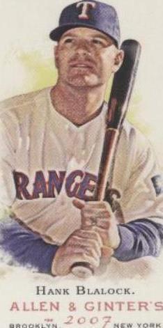 2007 Topps Allen & Ginter's - Hank Blalock #11 Mini Allen & Ginter Back ...