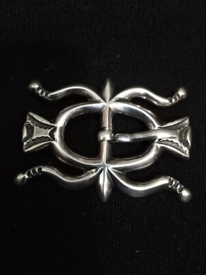 Vintage WILSON BEGAY Original Navajo Tufa Cast Sterling Buckle with ...