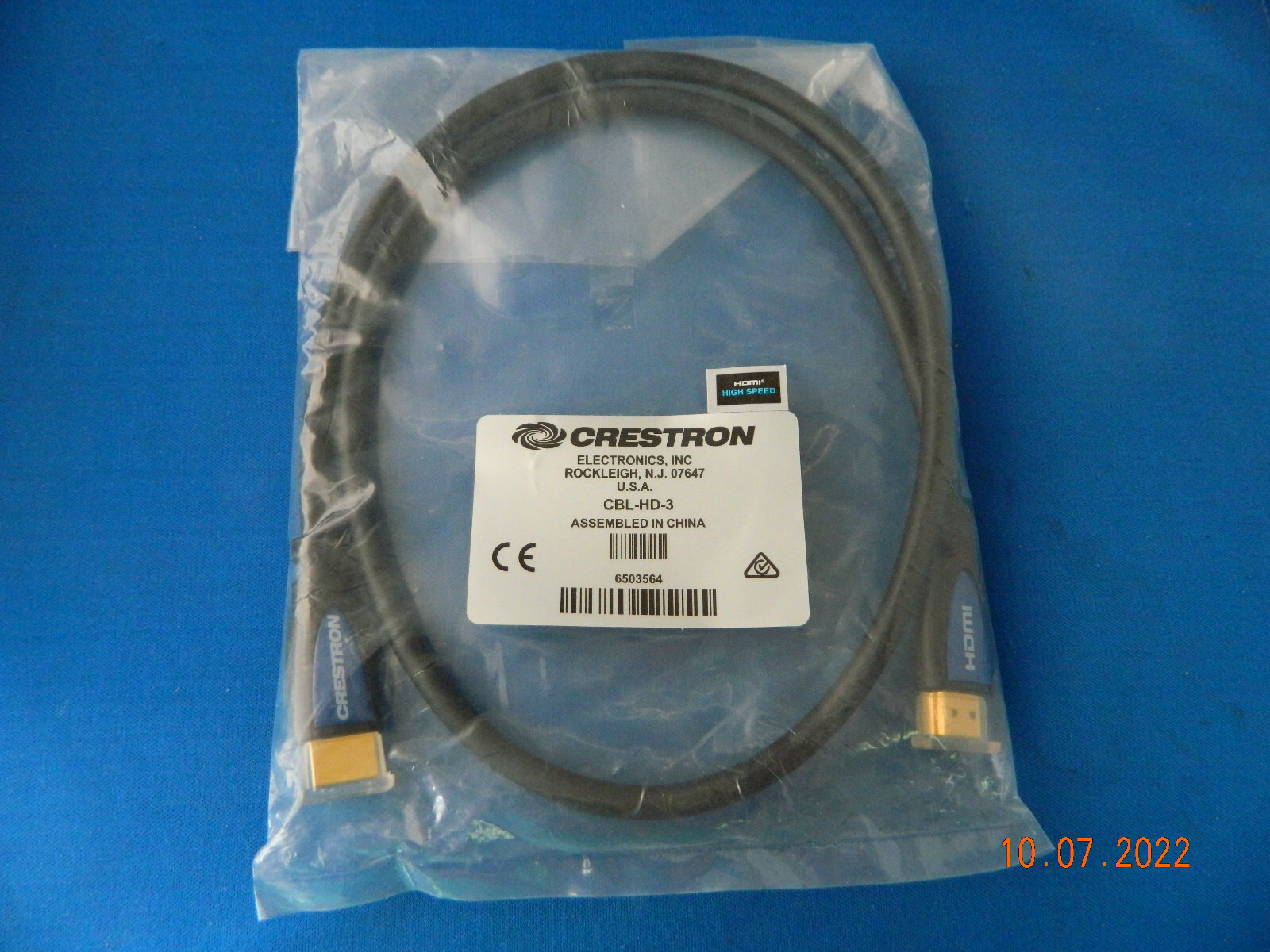 Crestron Certified CBL-HD-3 HDMI® Interface Cable,18 Gbps, 3 ft (1.8 m ...