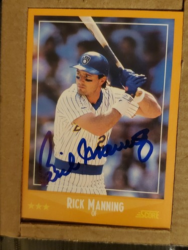 1988 Score Autographed Rick Manning Baseball Card #593 | eBay