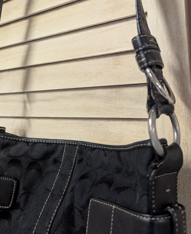 Coach 3574 Black Jacquard Monogram Duffle Shoulder Bag | Crossbody ...
